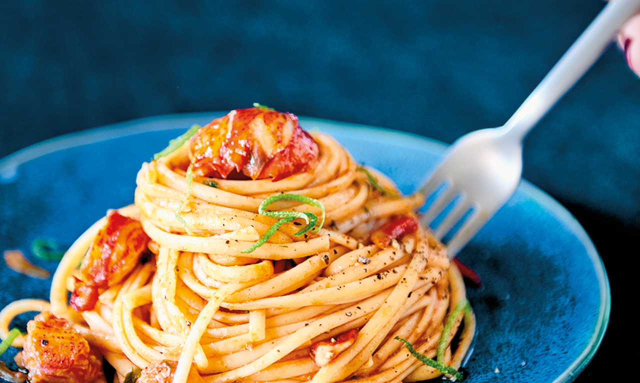 Bavette piccanti all'astice, brandly e lime - SuperSigma