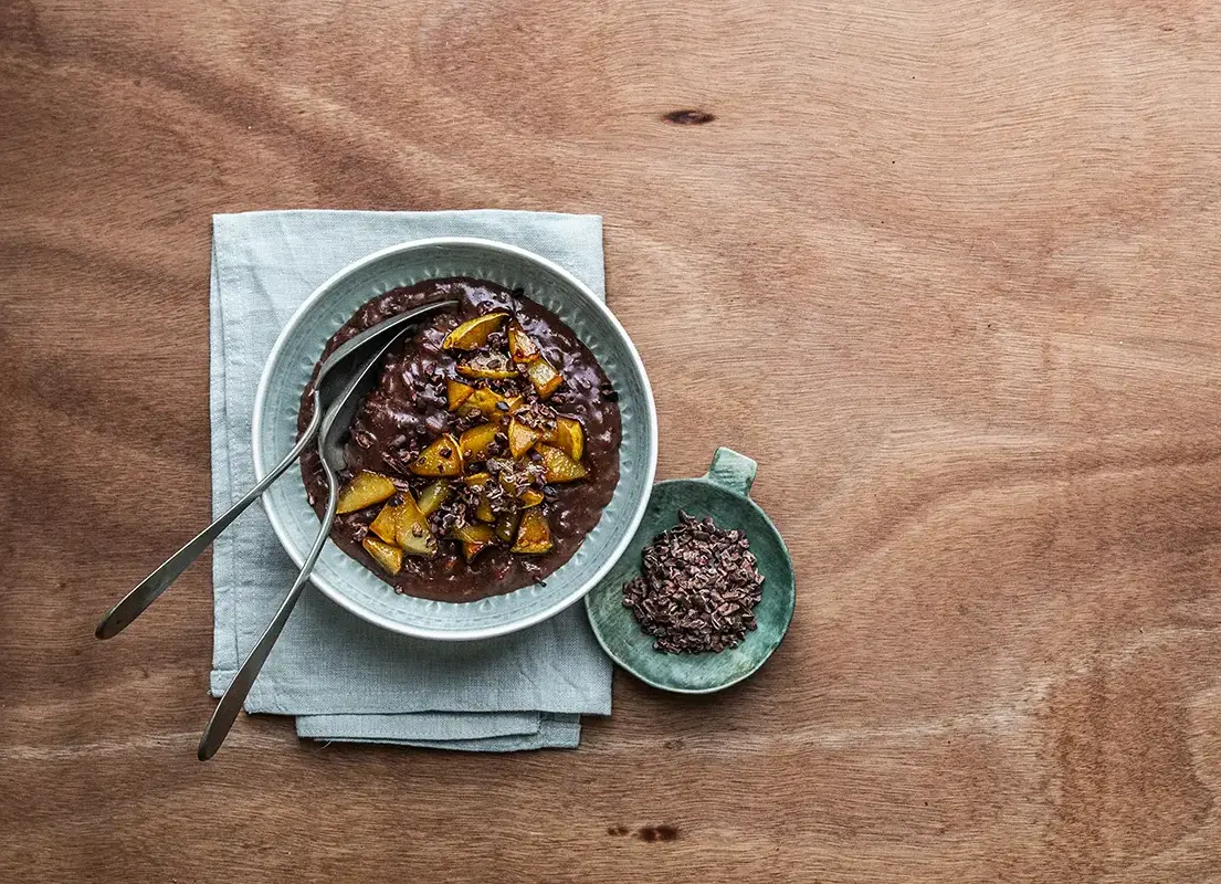 Risolatte cacao e cioccolato con pere caramellate - SuperSigma